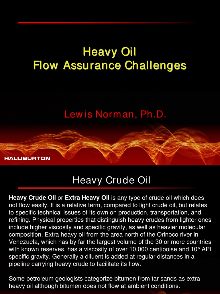Heavy Oil Flow Assurance Challenges | PDF | Oil Sands | Fossil Fuels