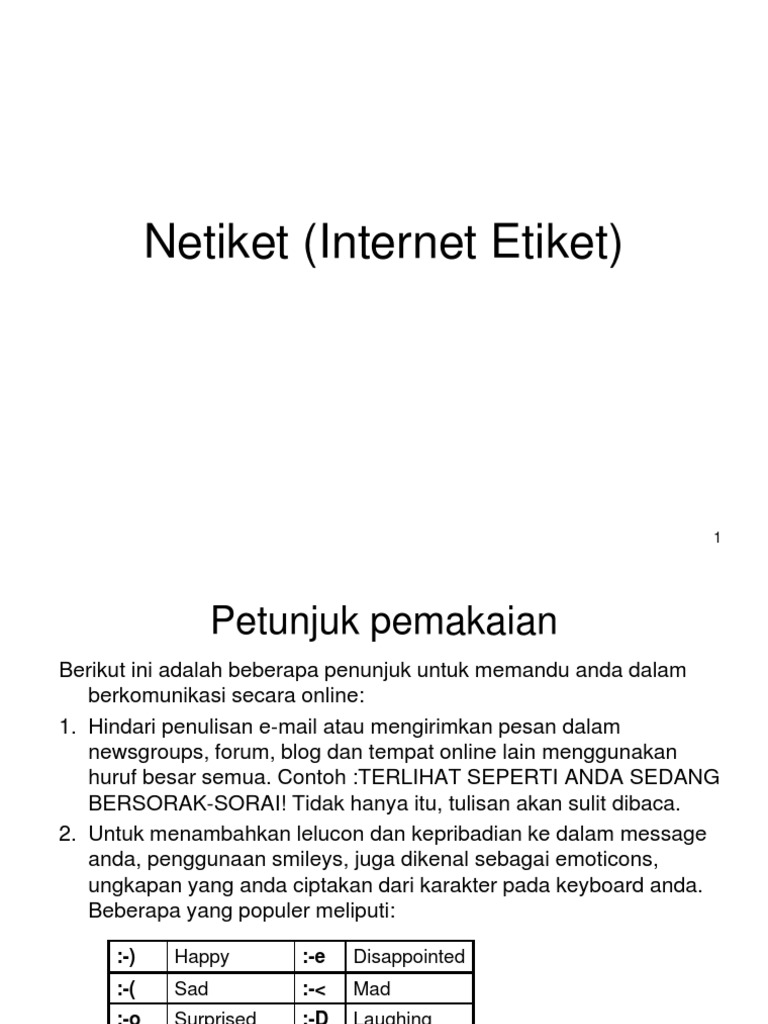 Netiket (Internet Etiket) | PDF | Komputer