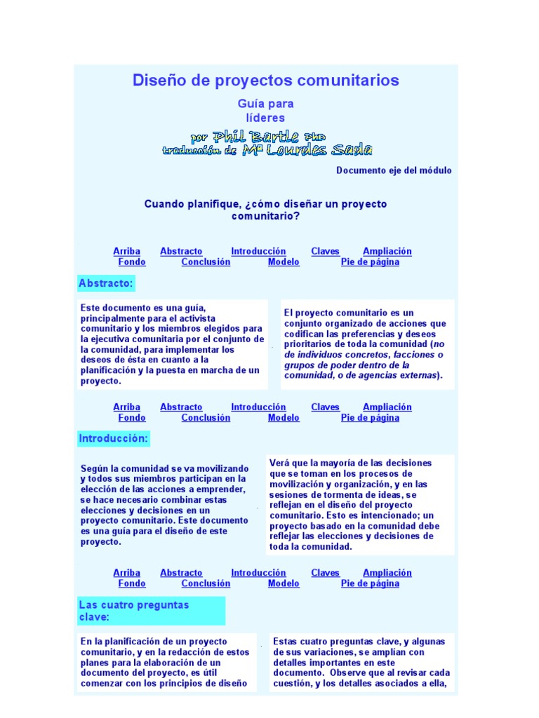 Diseño de Proyectos Comunitarios | PDF | Presupuesto | Diseño