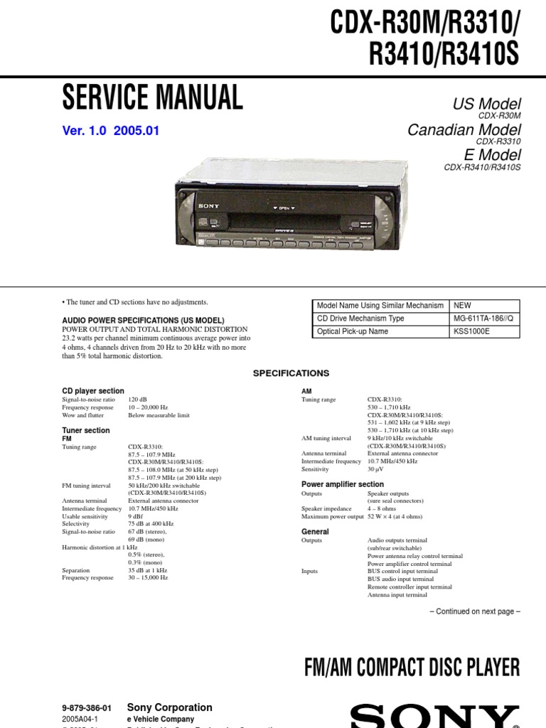 CDX r3410 | PDF | Hertz | Audio Electronics