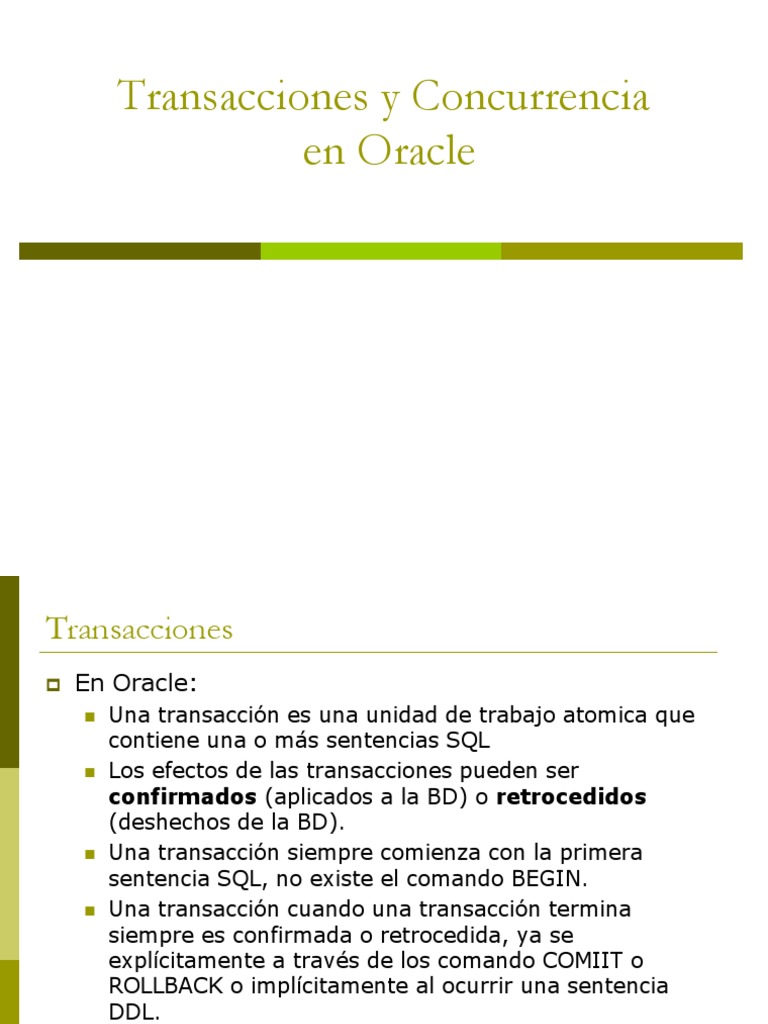 8 Transaccion en Oracle | PDF | SQL | Oracle Corporation