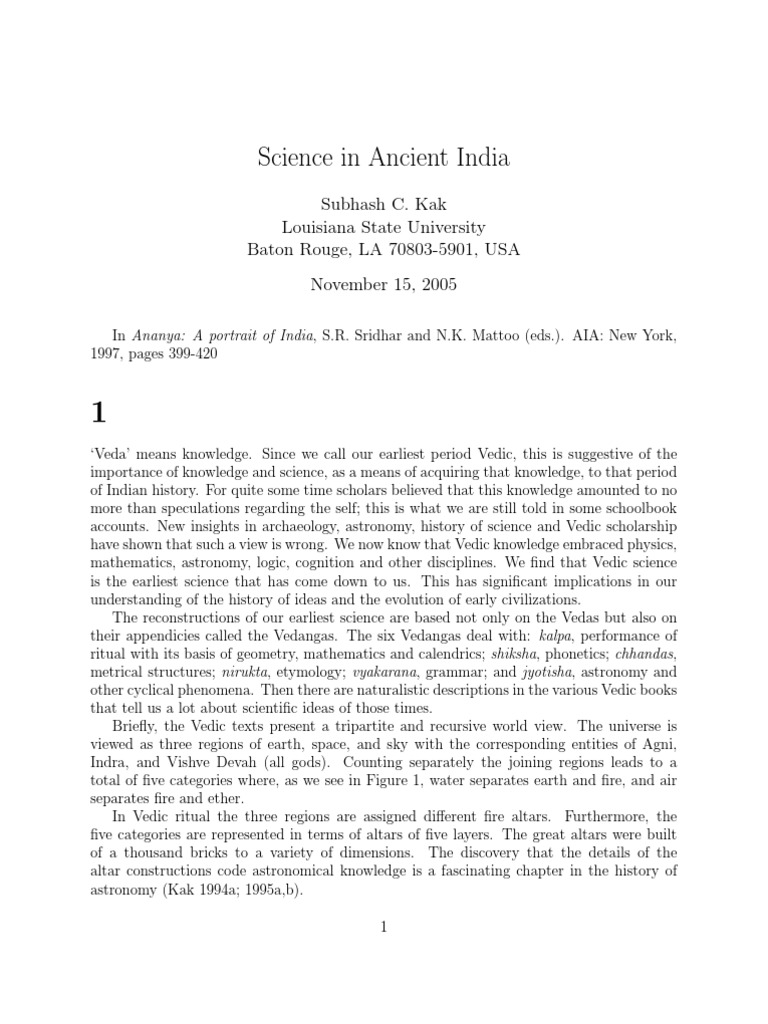 Science in Ancient India | PDF
