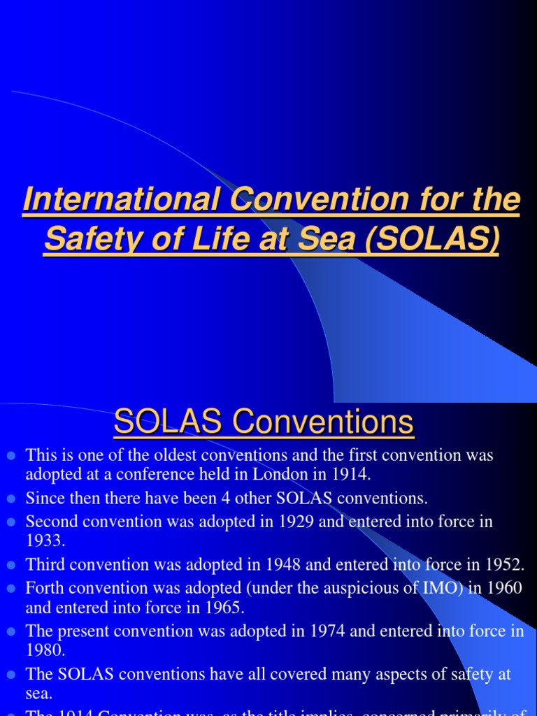 An Insight To SOLAS Convention | PDF | Rms Titanic | Ships