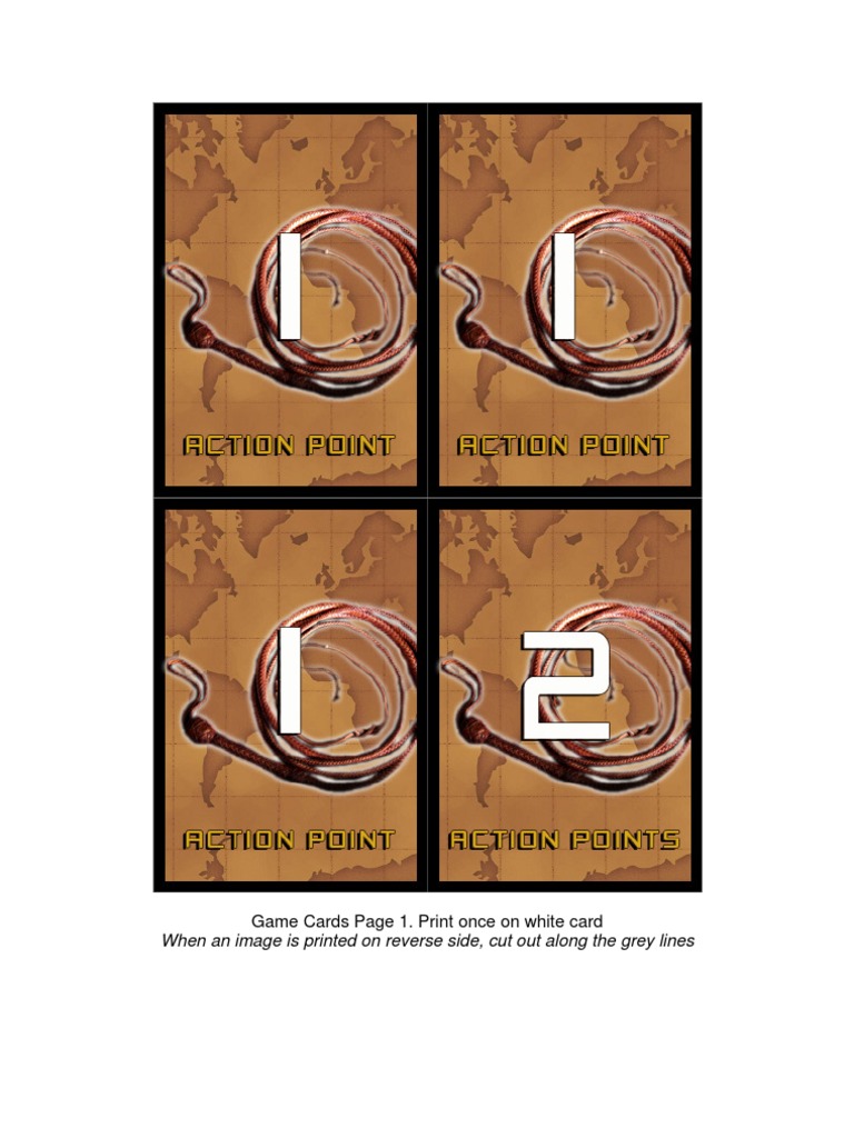 Indiana Jones Game Cards PDF | PDF | Written Communication | Printing