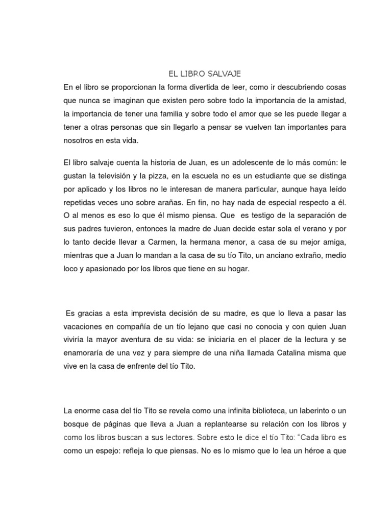 El Libro Salvaje | PDF | Adultos | Lectura (proceso)