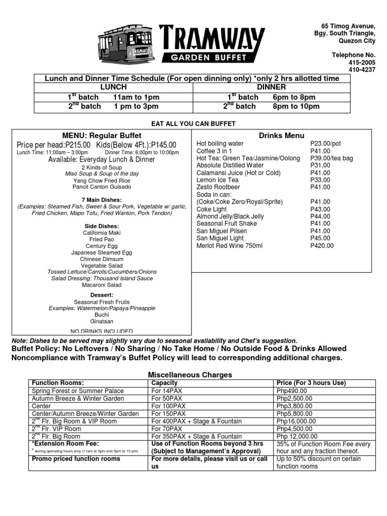 Tramway-Timog-Package.pdf | Lunch | Salad