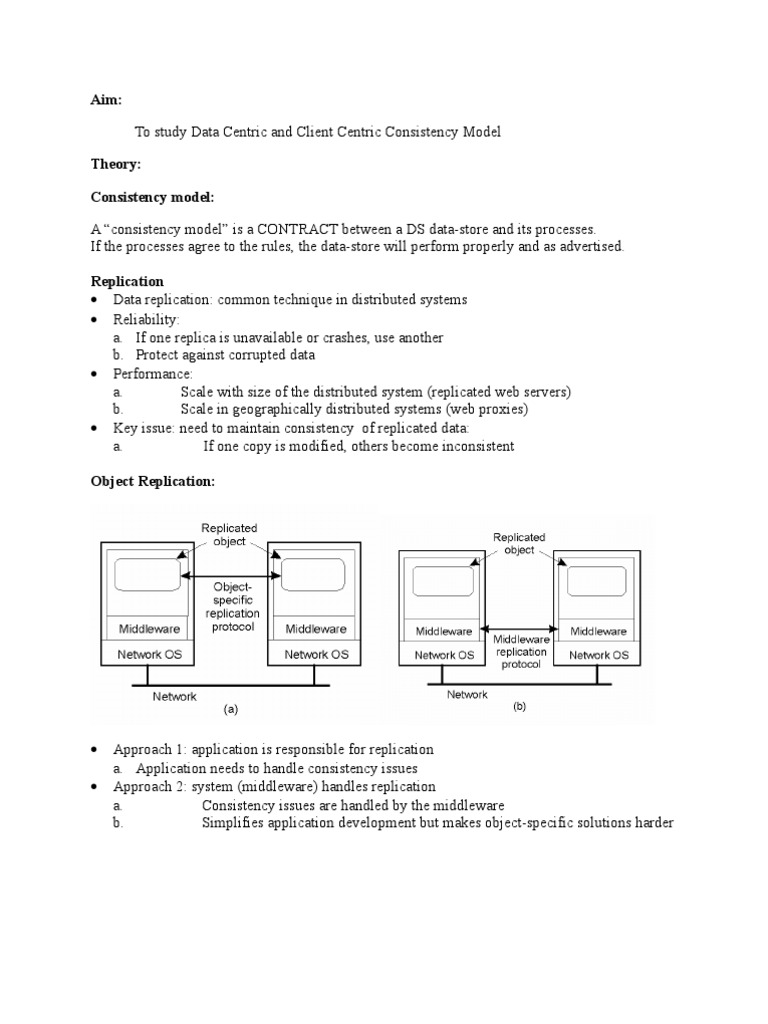 6.to Study Data Centric and Client Centric Consistency Model | PDF | Replication (Computing ...