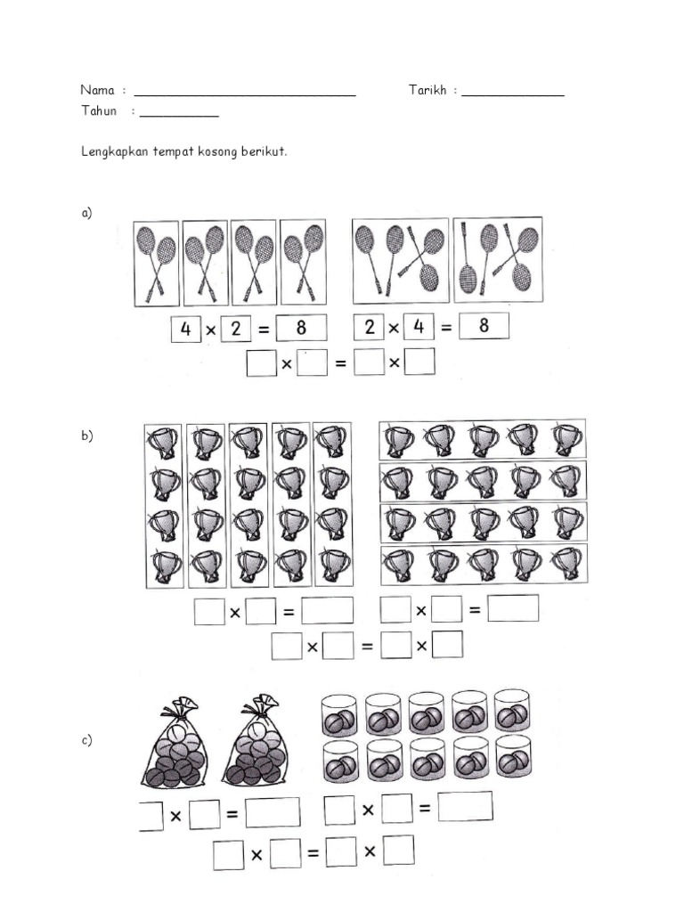 Latihan Matematik Darab Tahun 2 | PDF