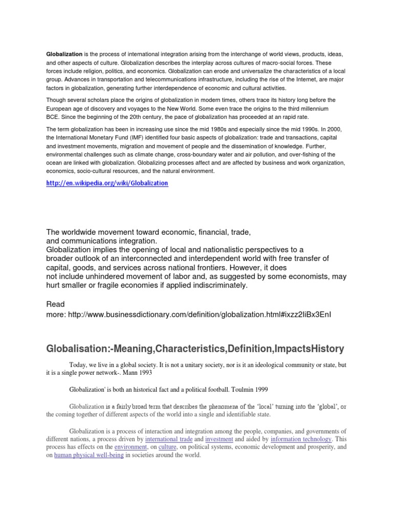 Module 1 Globalisation | PDF | Globalization | Poverty