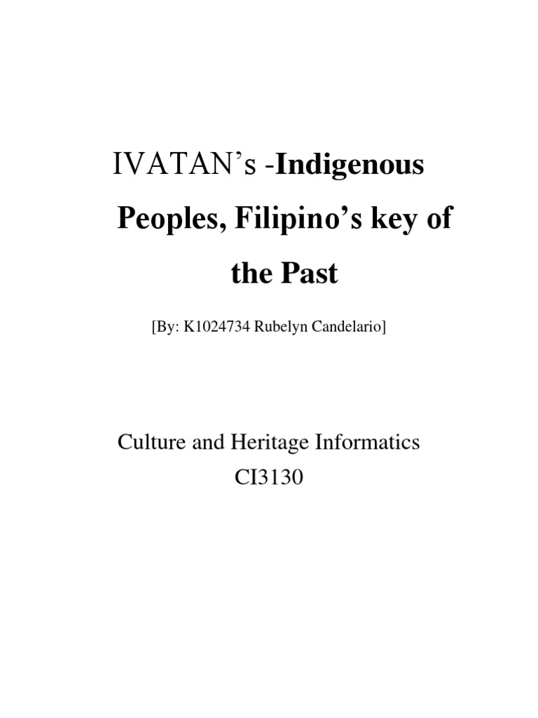 IVATAN's - Indigenous Peoples, Filipino's Key of The Past | PDF | Tide ...