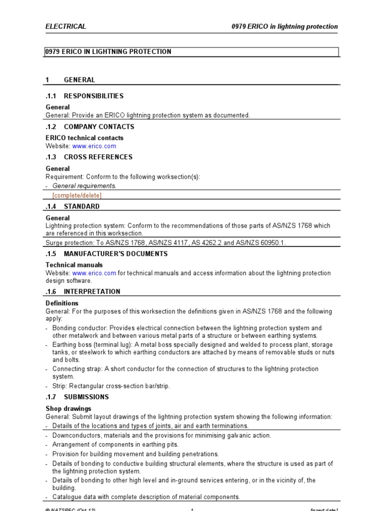 0979 ERICO in Lightning Protection | PDF | Electrical Conductor | Cable
