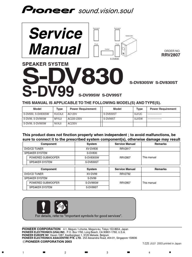 S DV99 | PDF | Loudspeaker | Mains Electricity