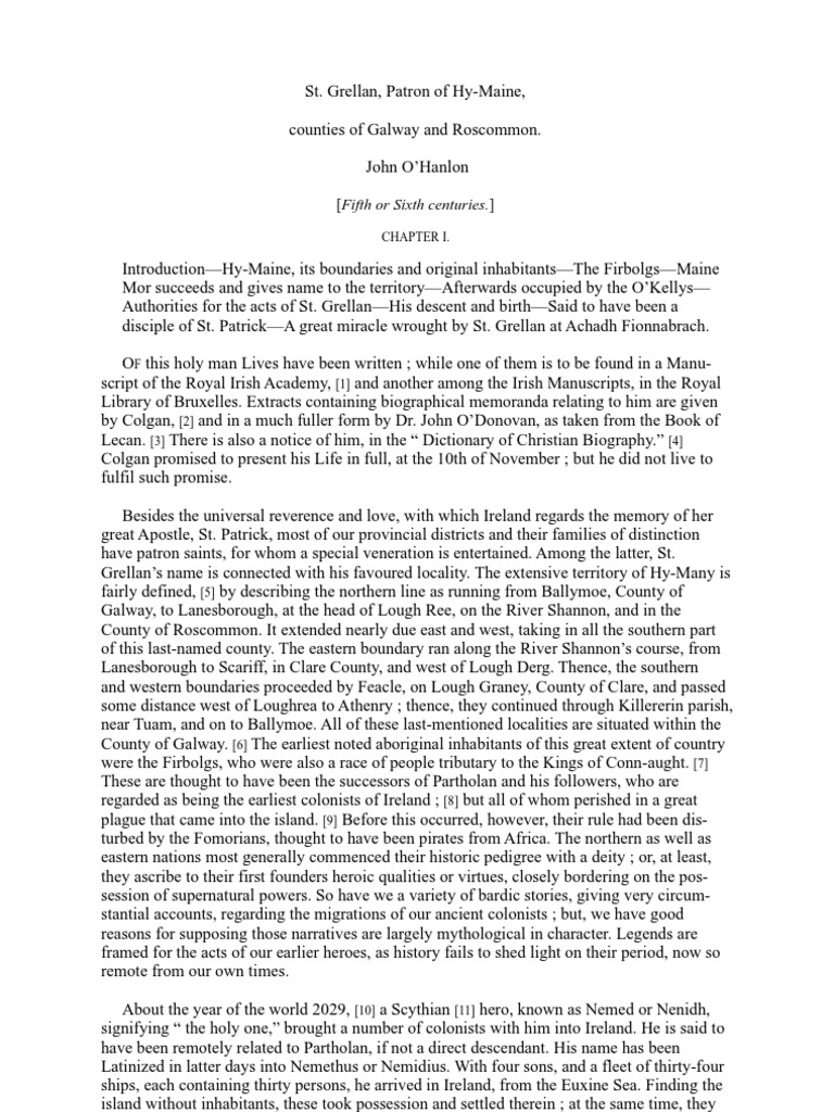 St. Grellan: Patron Saint of Hy-Maine | PDF | Saint Patrick | Religion ...