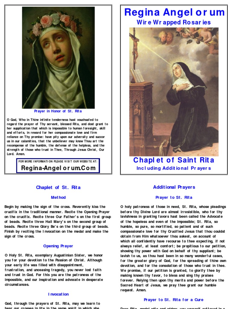 St. Rita Chaplet | PDF | Prayer | Christian Behaviour And Experience