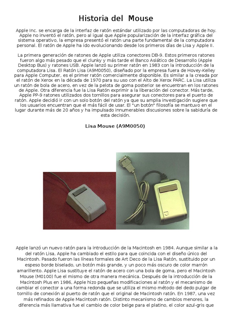 Historia Del Mouse | PDF | Macintosh | Apple Inc.