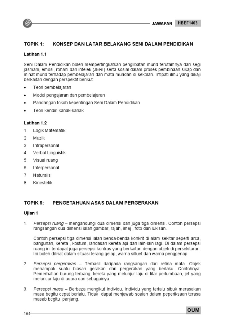 Jawapan Latihan Tutorial | PDF