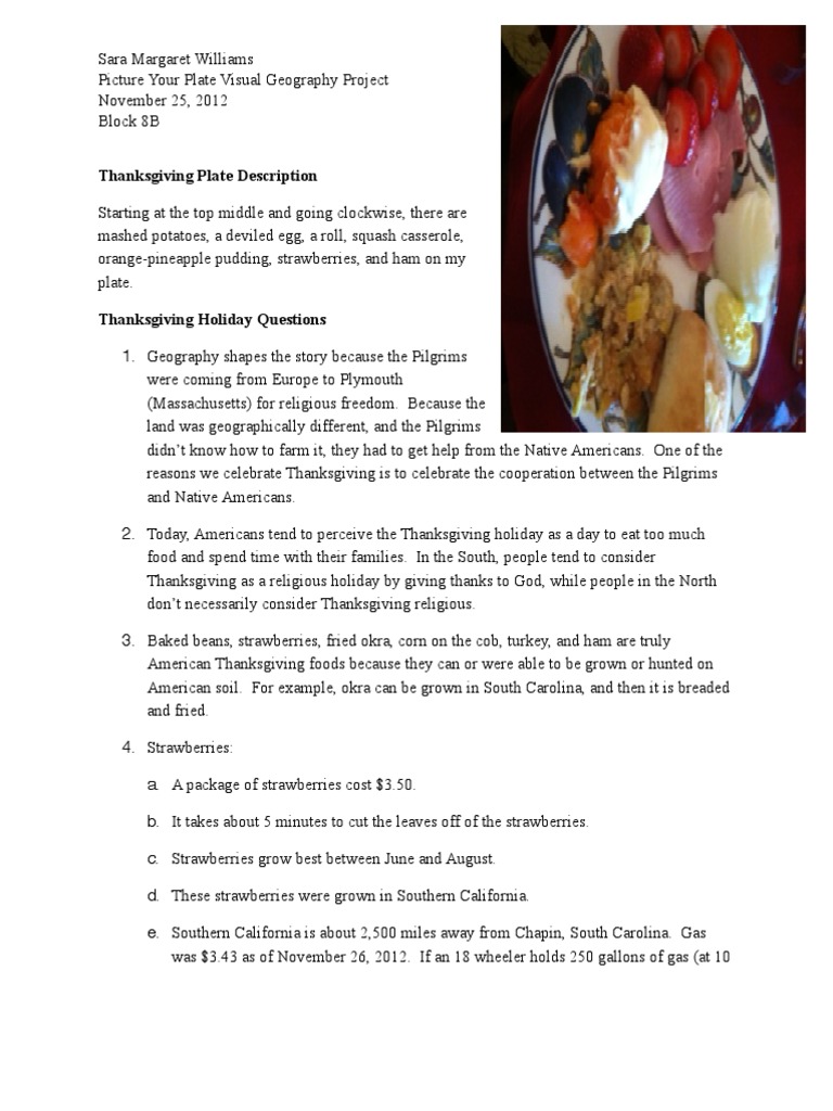 Picture Your Plate | PDF | Thanksgiving | The United States