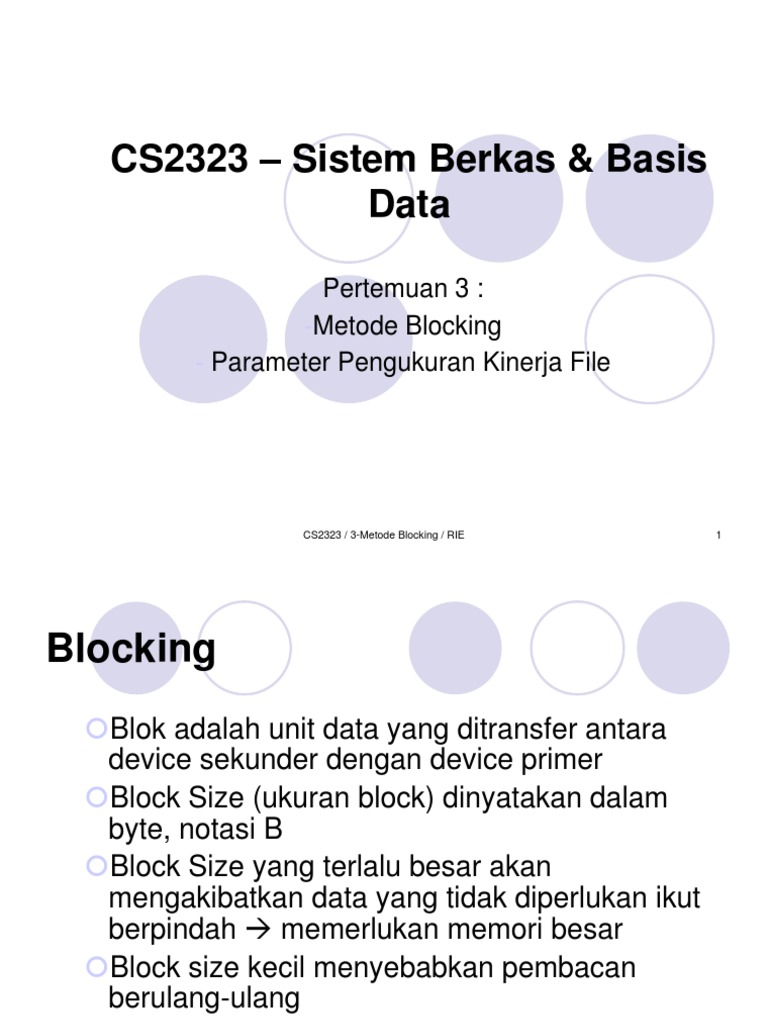 8.2 Metode Blocking | PDF