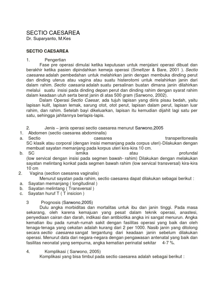 Sectio Caesarea | PDF