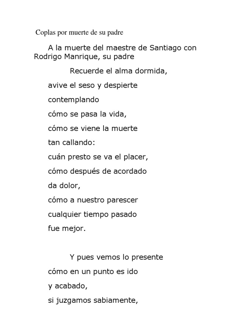 Coplas de Manrique PDF | PDF