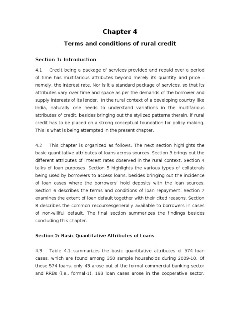 Terms and Conditions of Rural Credit | PDF | Collateral (Finance) | Loans