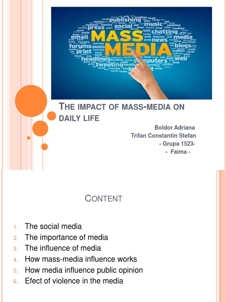 The Impact of Mass-Media On Daily Life | PDF | Mass Media | Public Opinion