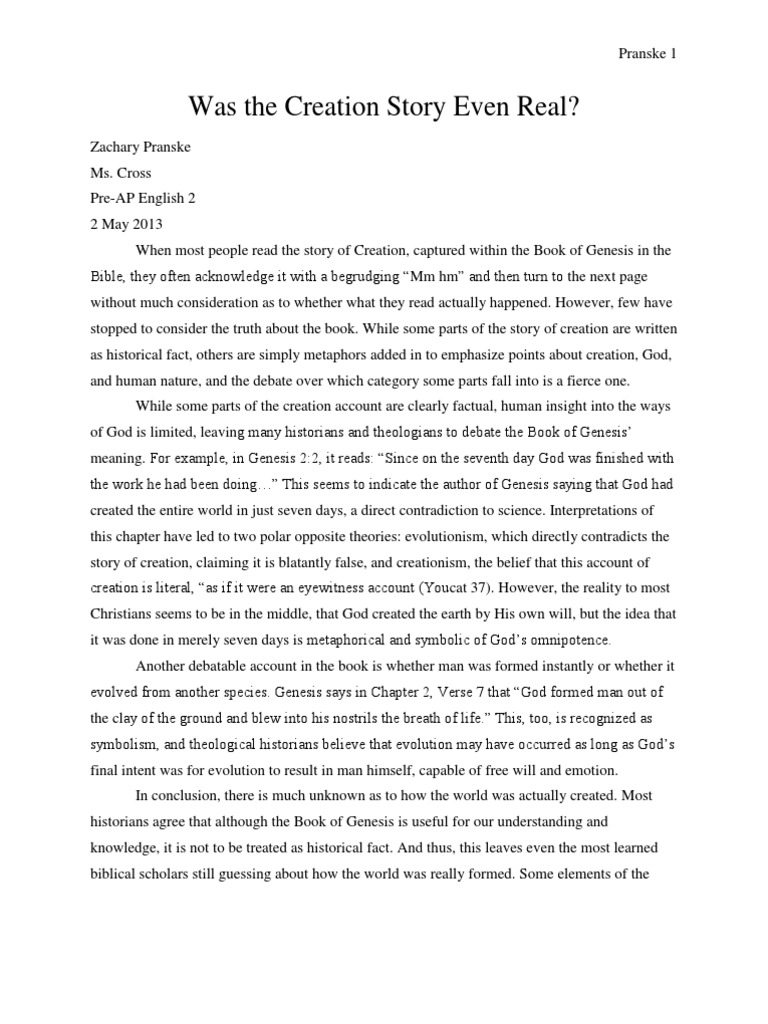 Expository Essay | PDF | Genesis Creation Narrative | Book Of Genesis