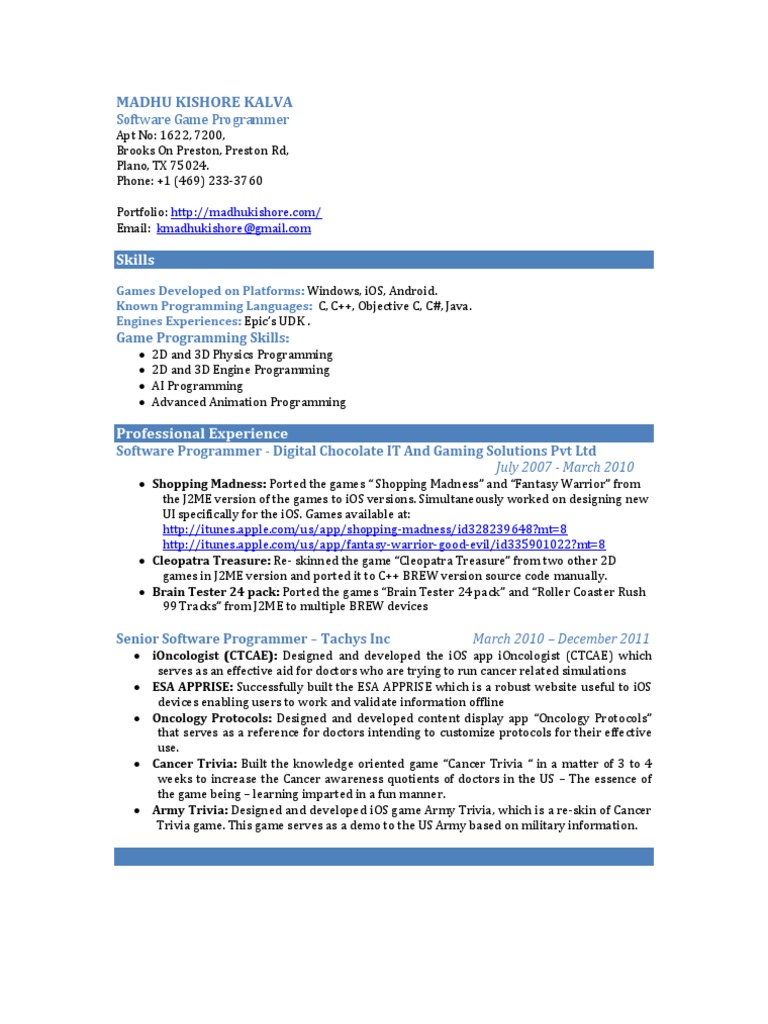 Madhu Kishore Resume | PDF | Ios | Mobile App