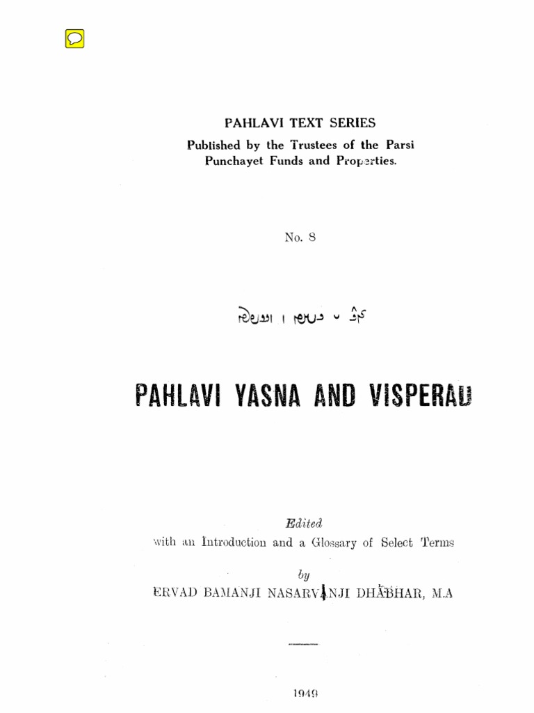 Pahlavi Yasna and Visperad | PDF