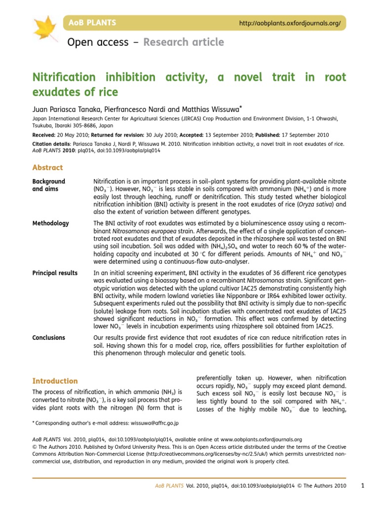 Root Exudates in Rice PDF | PDF | Soil | Experiment