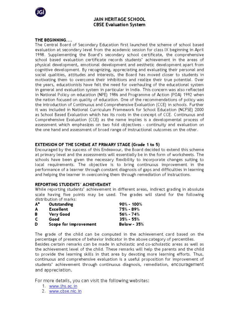 CBSE Evaluation System | PDF | Educational Assessment | Evaluation