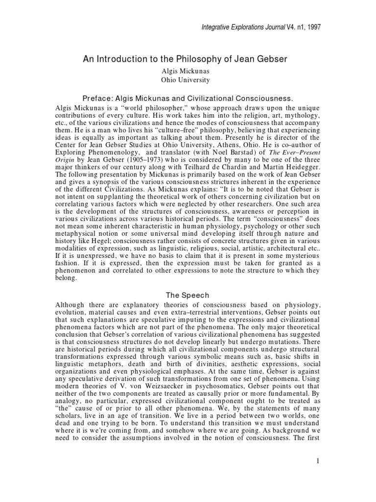 Gebser - An Introduction To The Philosophy of Jean Gebser | PDF | Maya ...