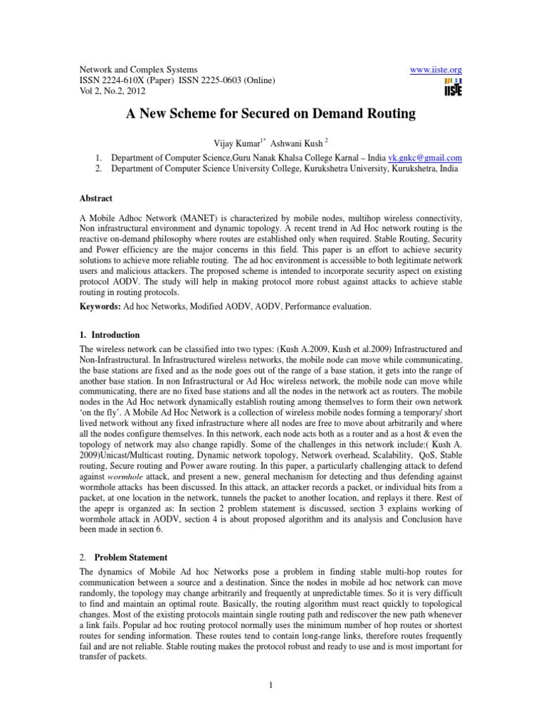 Secured On Demand Routing Pdf Wireless Ad Hoc Network Routing