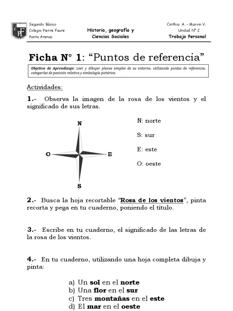 Hojas De Trabajo De La Rosa De Los Vientos 8C Rosa De Los Vientos.