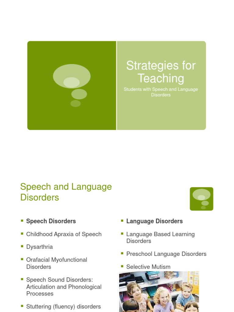 Strategies For Speech & Language Disorders | PDF | Nonverbal ...