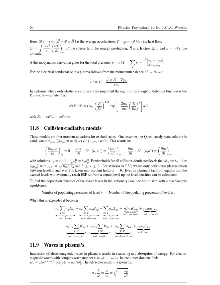 Physics Formula 68 | PDF | Plasma (Physics) | Waves