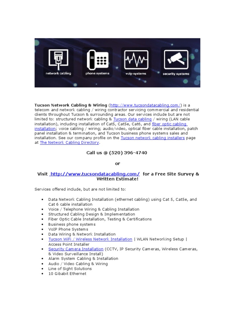 Tucson Network Cabling Services | PDF | Wi Fi | Wireless Lan