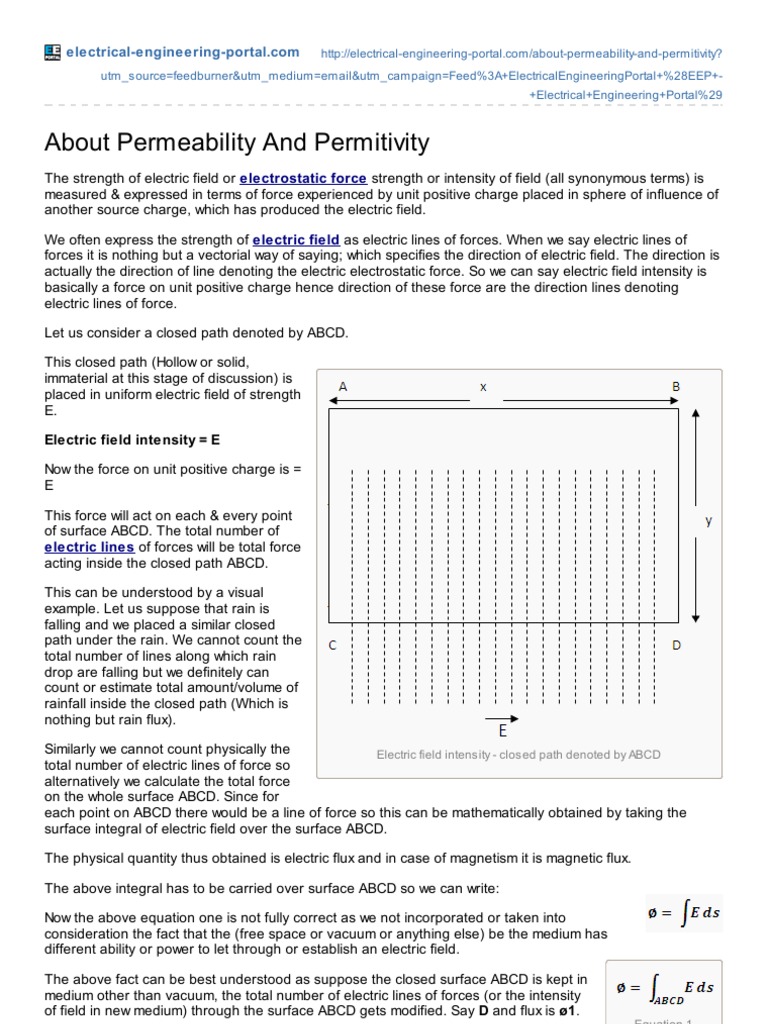 Permittivity and Permeability Explained | PDF | Electric Field ...