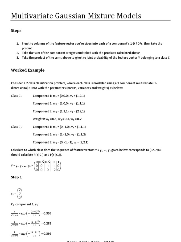 Multivariate Gaussian Mixture Models | PDF