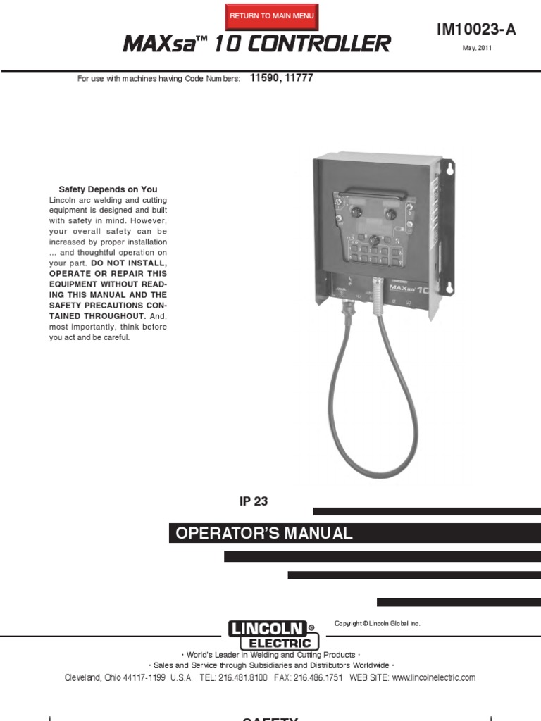 Maxsa 10 Controller: Operator'S Manual | PDF | Welding | Construction