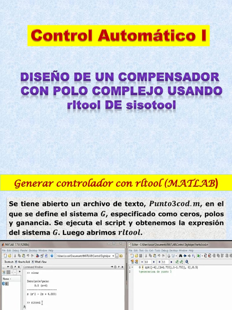 Compensador Con Polo Complejo-Rltool-Sisotool | PDF | Métodos y materiales de enseñanza