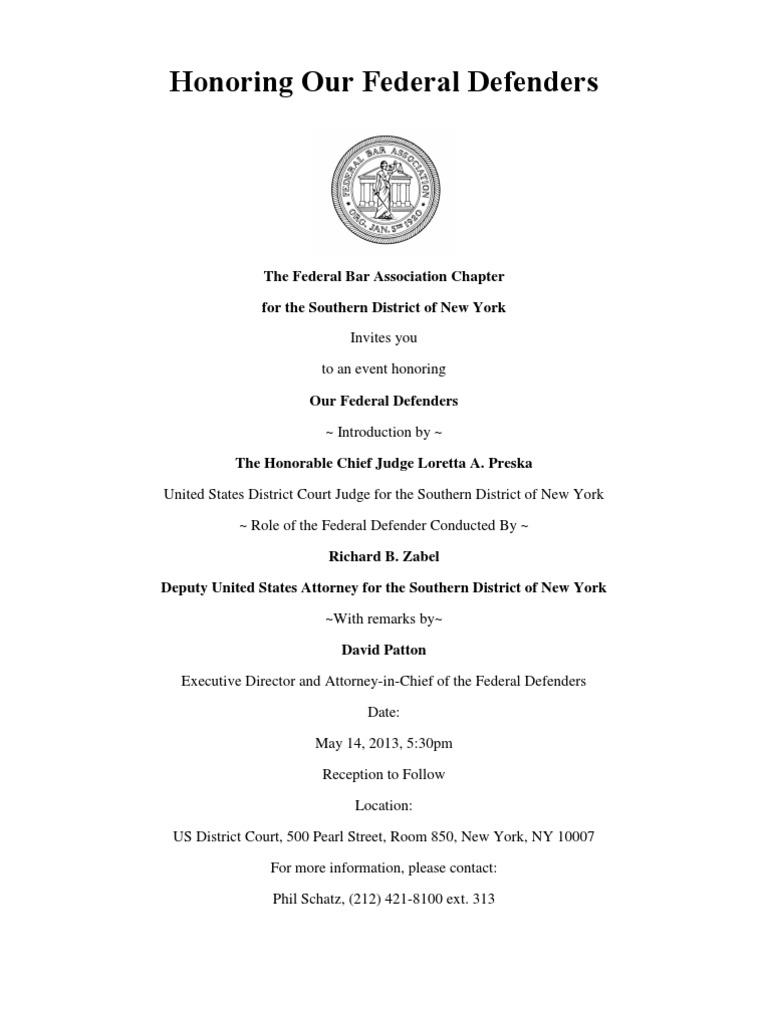 Honoring Our Federal Defenders | PDF | Public Defender | United States ...
