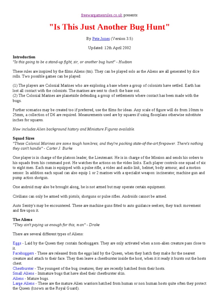 Is This Another Bug Hunt | PDF | Armed Conflict | Leisure