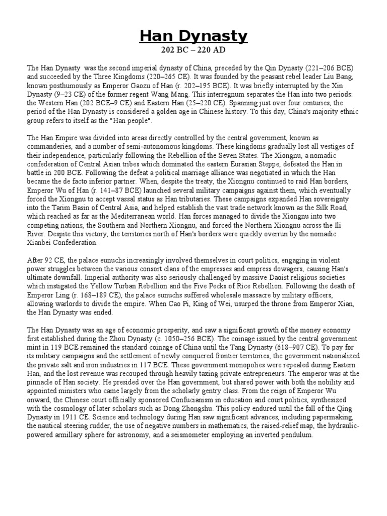 The Rise and Golden Age of the Han Dynasty: China's Unification, Growth ...