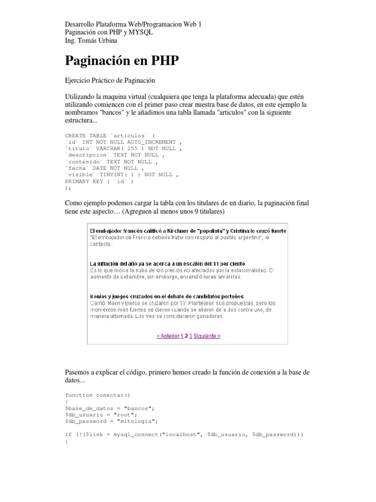 DPWEB-I03 - Ejemplo Paginacion PDF | PDF | Php | SQL