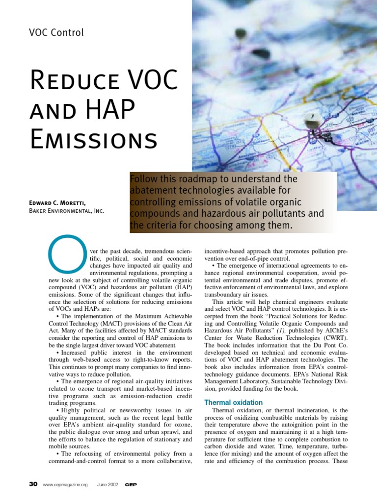 Reduce VOC and HAP Emissions PDF | PDF | Adsorption | Combustion