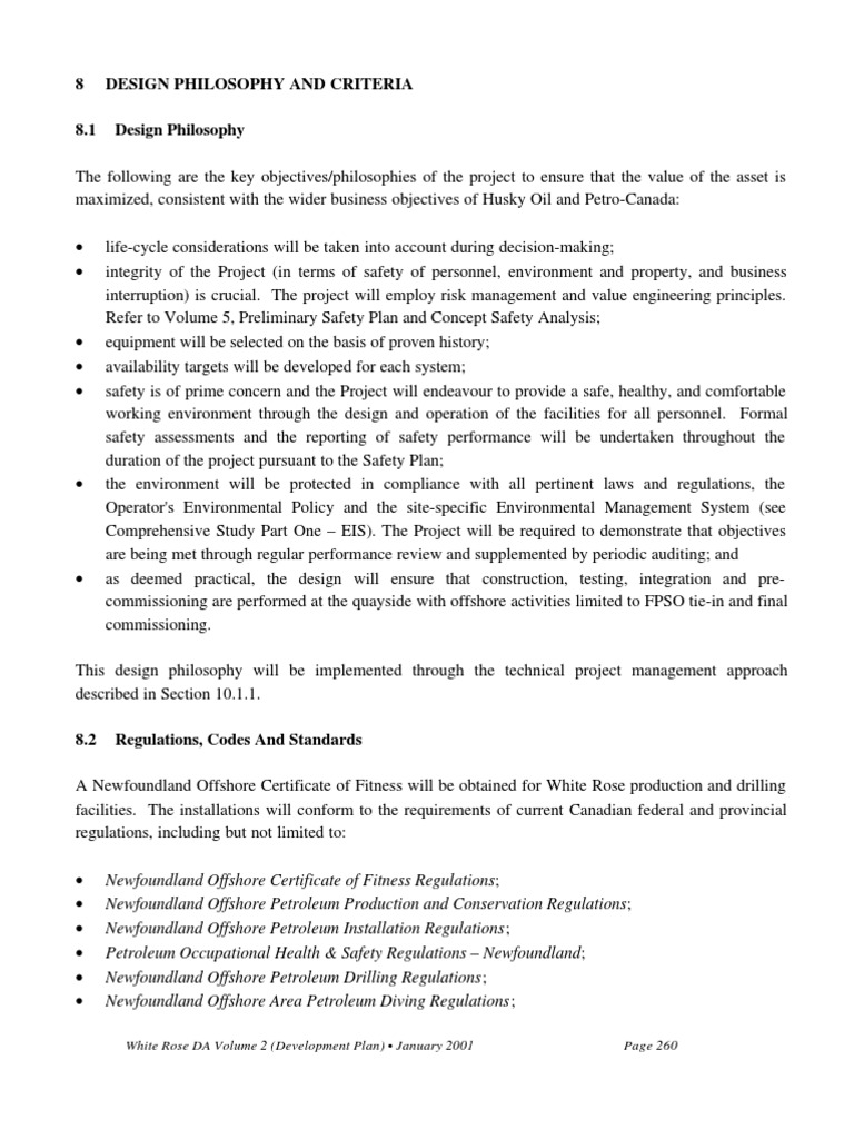 White Rose Project Design Criteria Overview | PDF | Earthquakes | Pressure