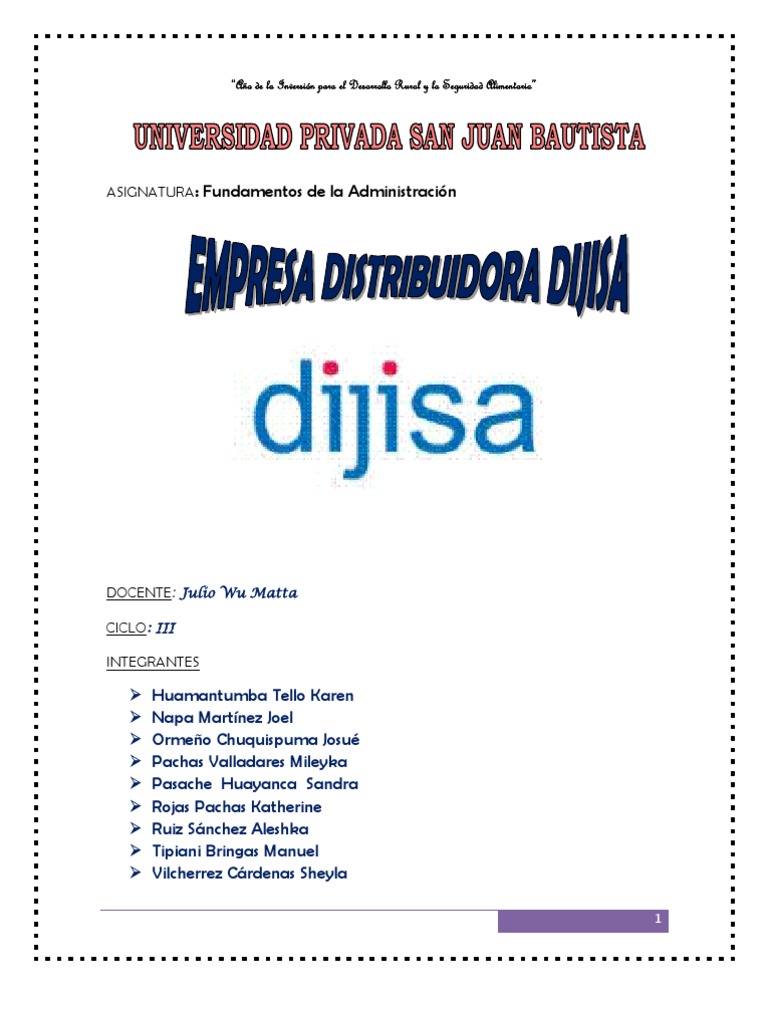 Trabajo de Investigacion Dijisa | PDF | Distribución (comercial) | Al por menor