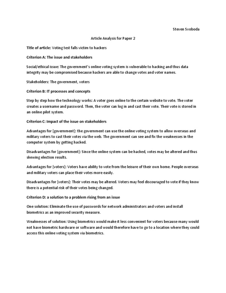 ITGS Paper 2 Outline | PDF | Business | Computers
