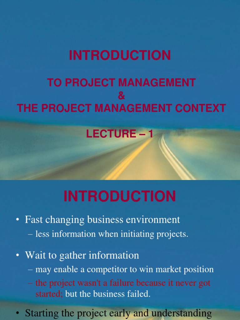 To Project Management & The Project Management Context - 1 | PDF ...